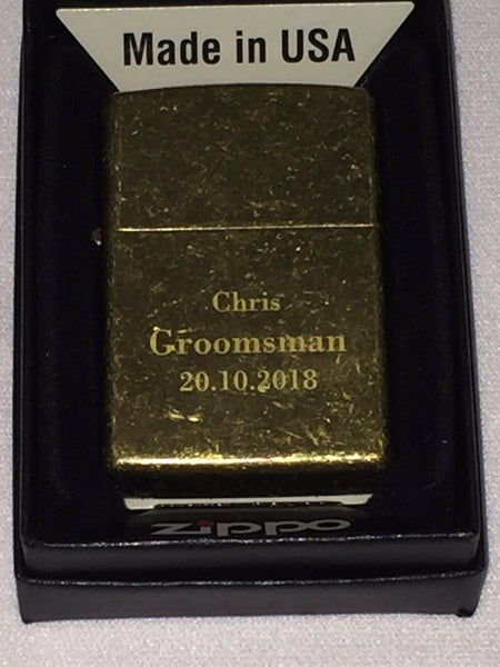 Engravable | Antique Brass Zippo Lighter. – Engraving Crew Shopping