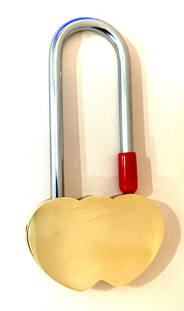 Brass Double Love Lock Long neck| Lock once No key. – Engraving Crew ...
